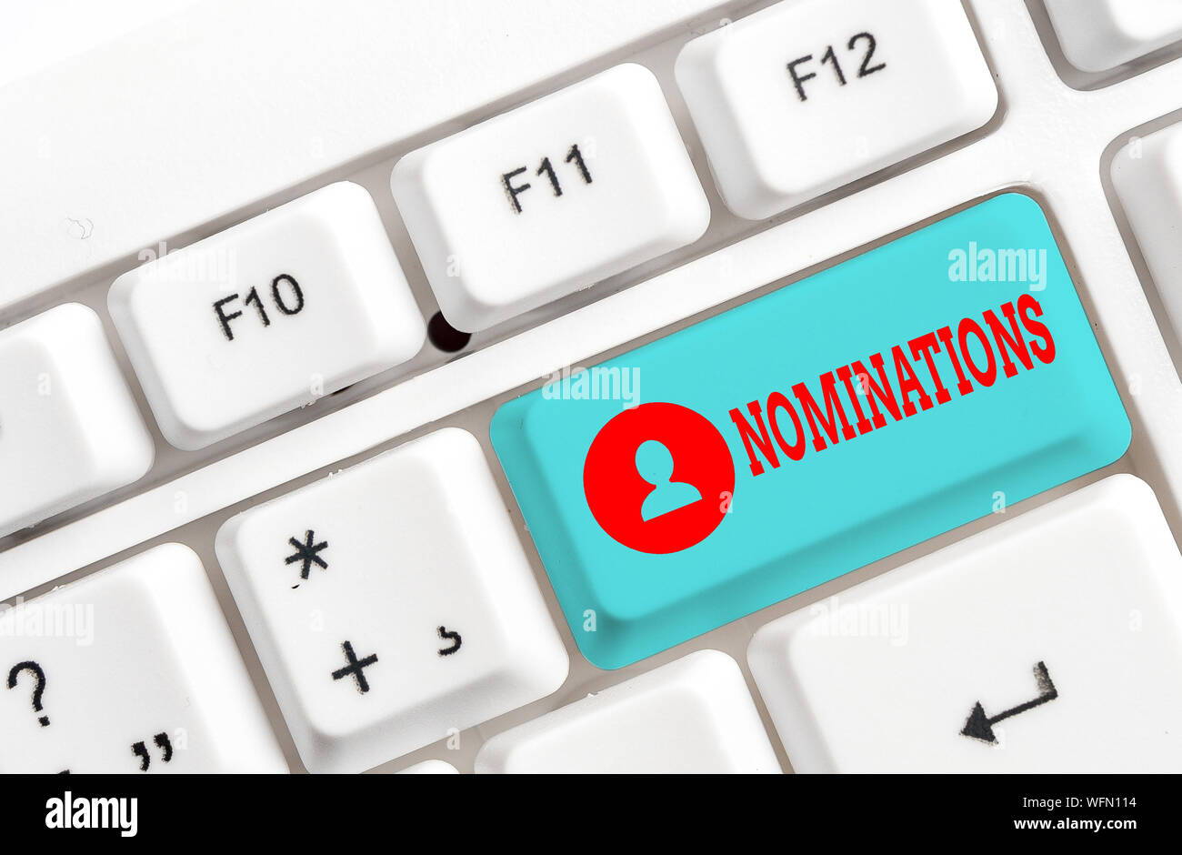 Conceptual hand writing showing Nominations. Concept meaning the act of ...