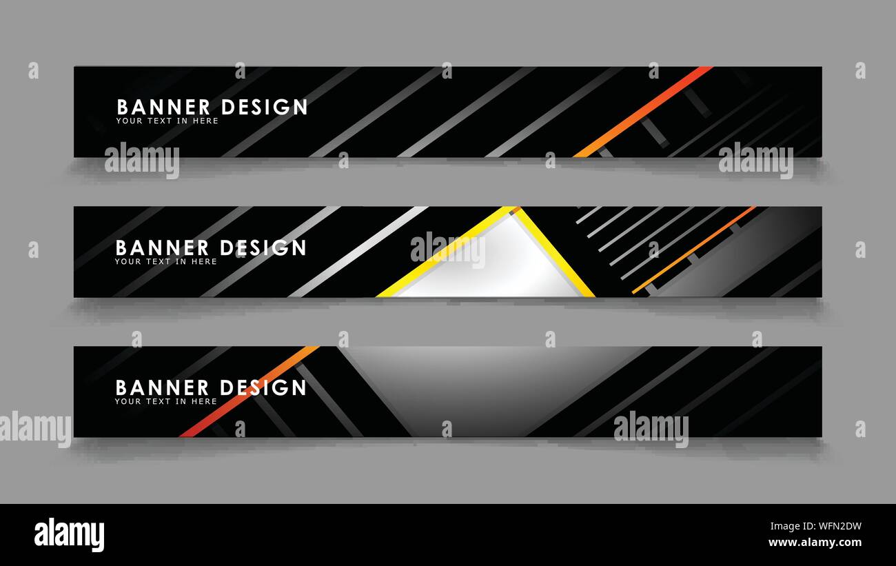 Abstract banner design with color gradient line style vectors Stock ...