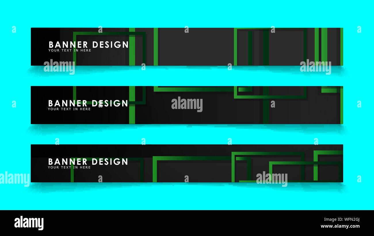 Abstract geometric and rectangular pattern banners with green gradients ...