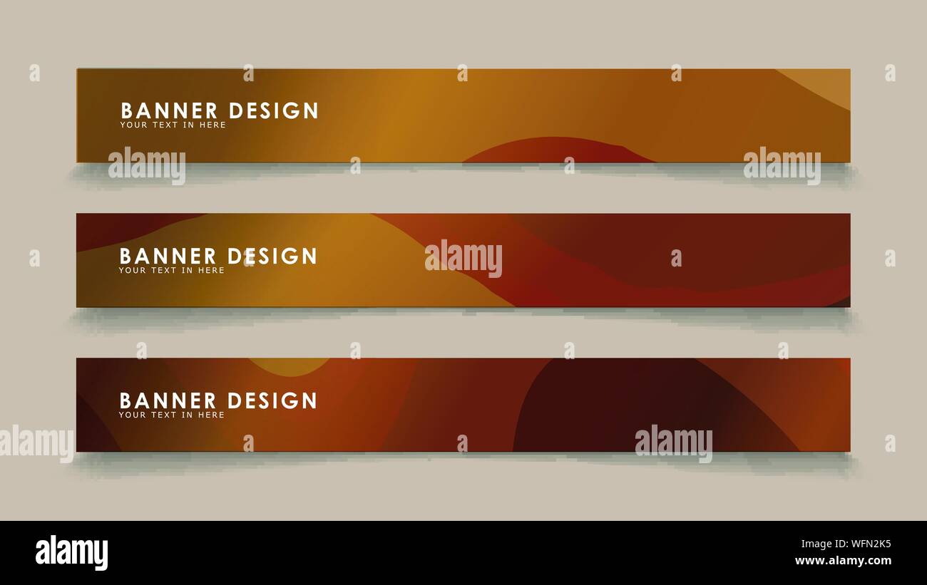 Design abstract banners with wave vectors and wood color gradients ...