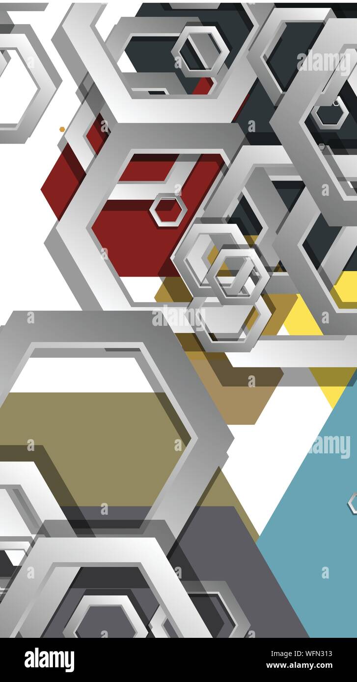 Abstract geometric background with hexagon, middle ages color ...