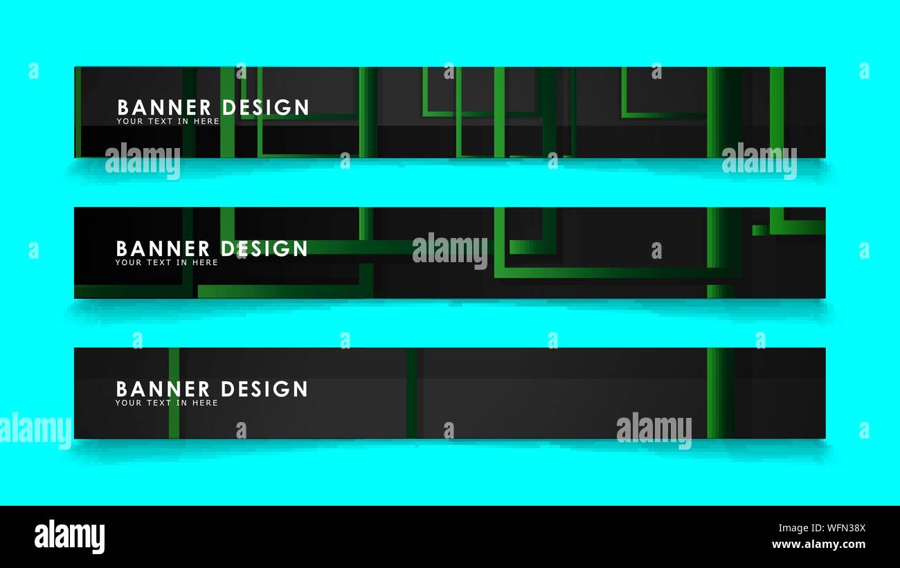 Abstract geometric and rectangular pattern banners with green gradients ...