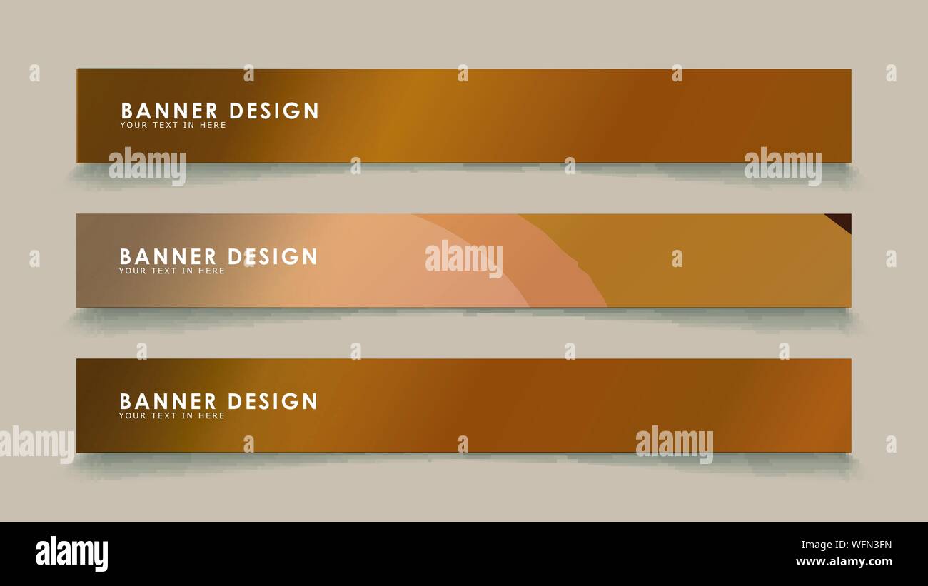 Design abstract banners with wave vectors and wood color gradients ...