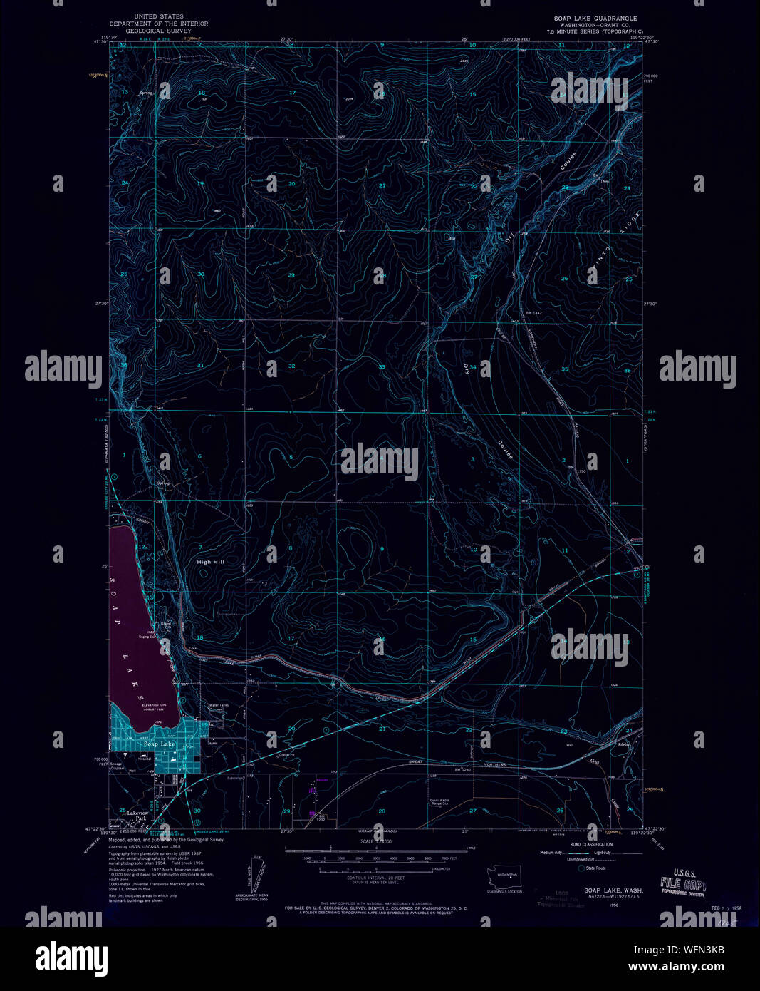 Map of soap lake hi-res stock photography and images - Alamy