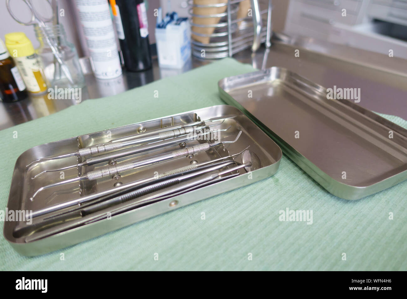 clean dental instruments in the office prepared for work Stock Photo ...
