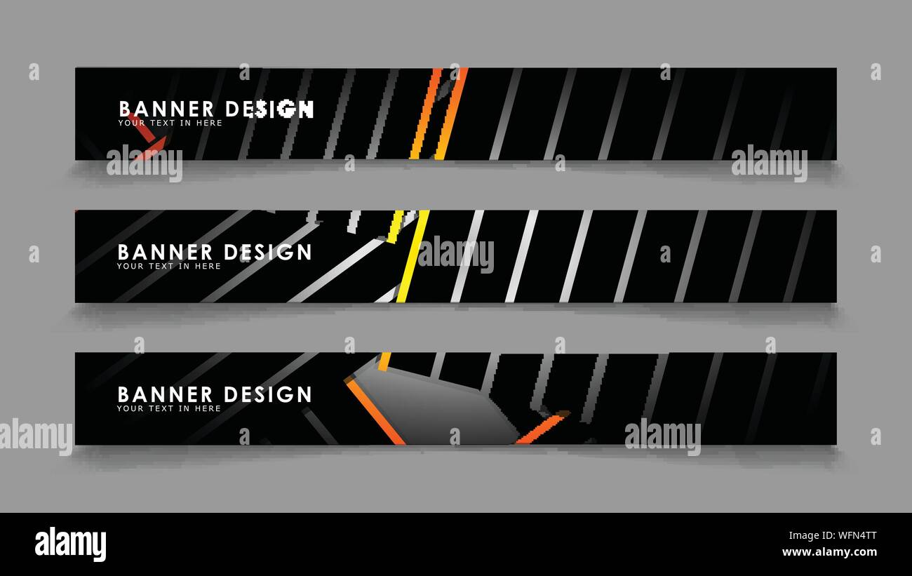 Abstract banner design with color gradient line style vectors Stock ...