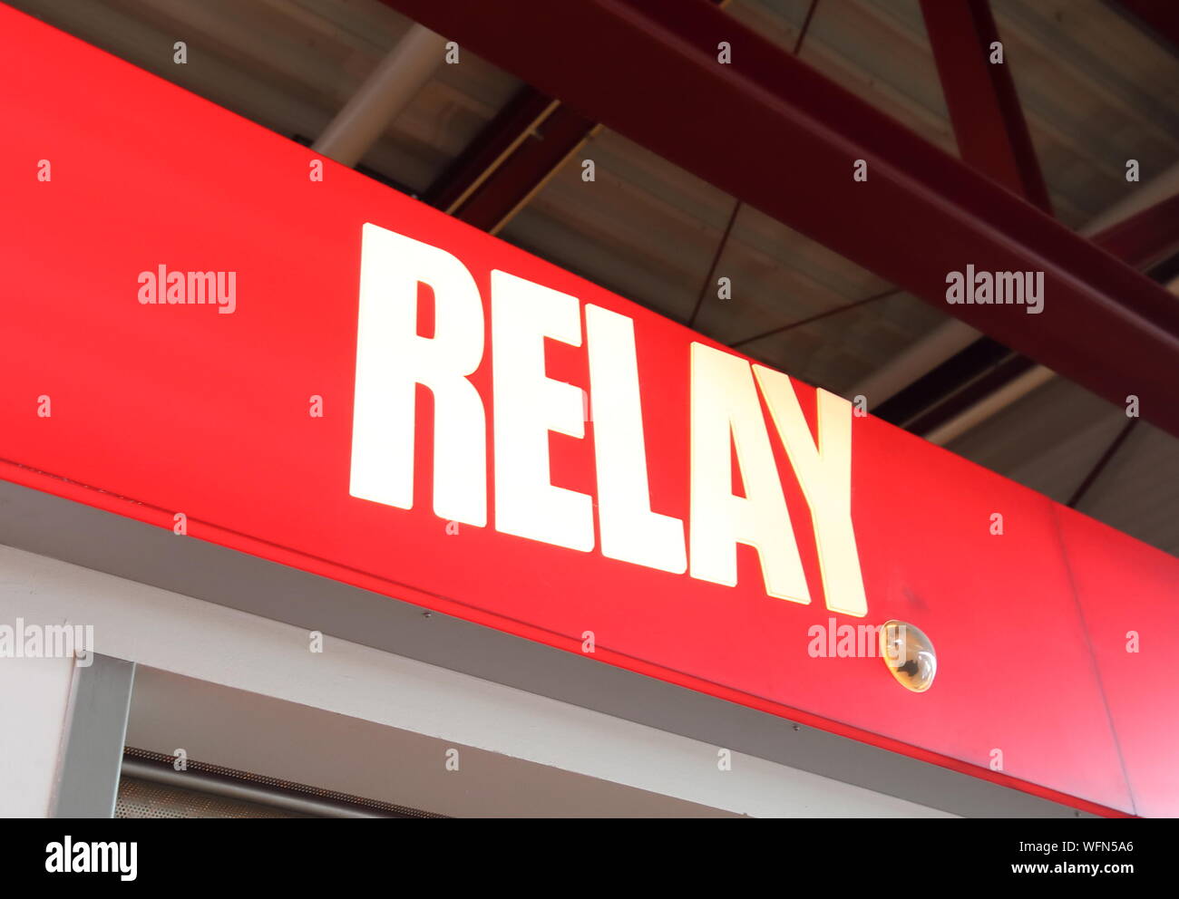Relay convenience store sign Stock Photo - Alamy