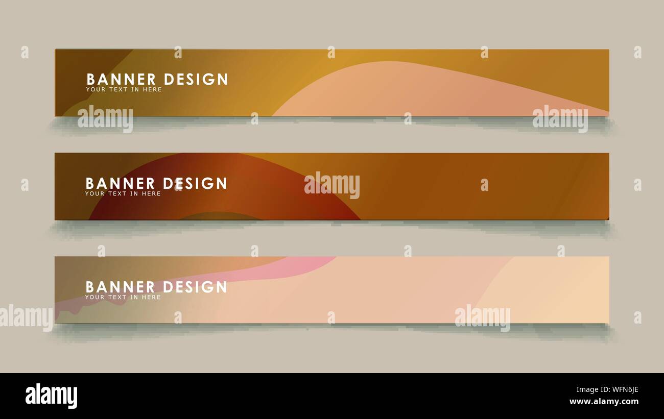 Design abstract banners with wave vectors and wood color gradients ...