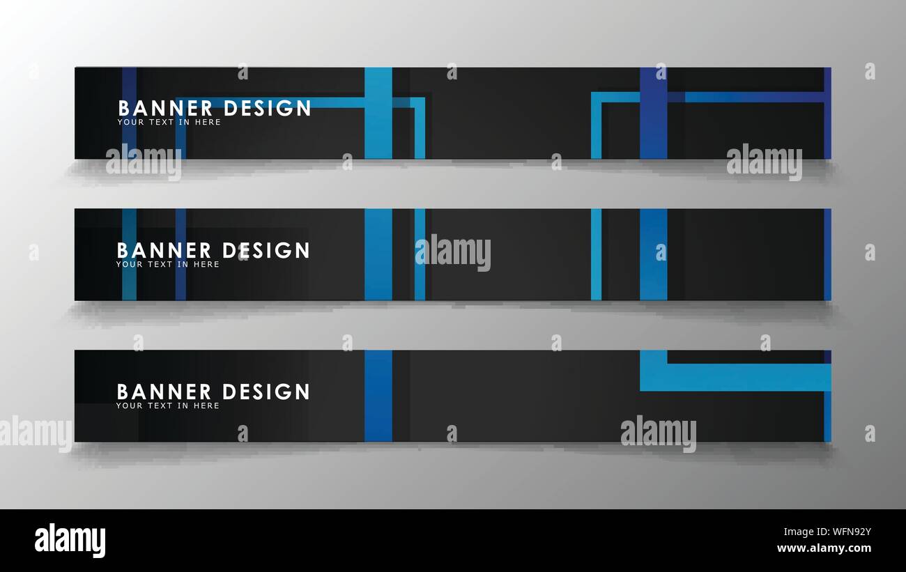 Abstract geometric and rectangular pattern banners with blue gradients ...
