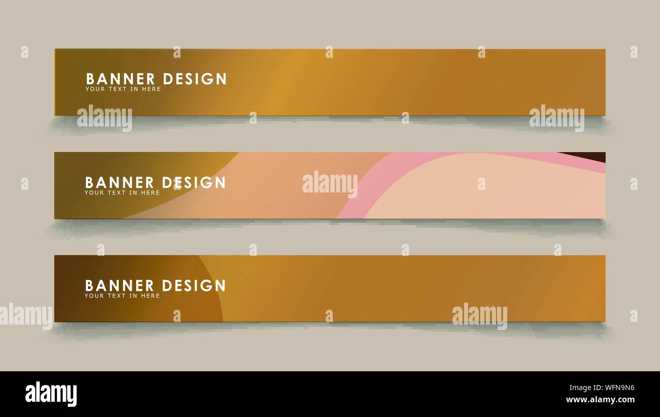 Design abstract banners with wave vectors and wood color gradients ...