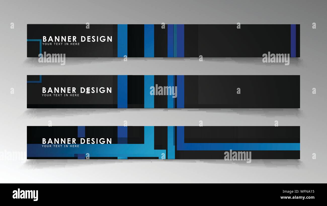 Abstract geometric and rectangular pattern banners with blue gradients ...