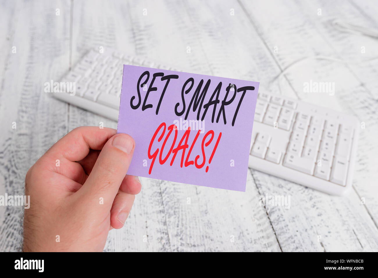 Text sign showing Set Smart Goals. Business photo showcasing list to ...