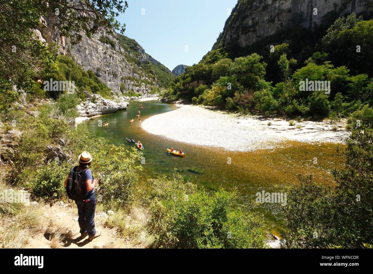 France, Ardeche, Sauze, Ardeche Gorges natural national reserve, Female ...