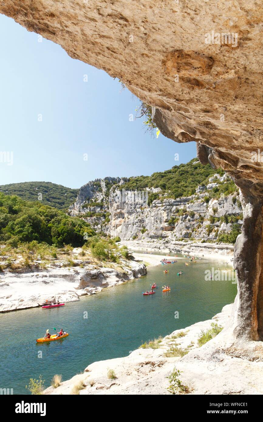France, Ardeche, Sauze, Ardeche Gorges natural national reserve, Female ...