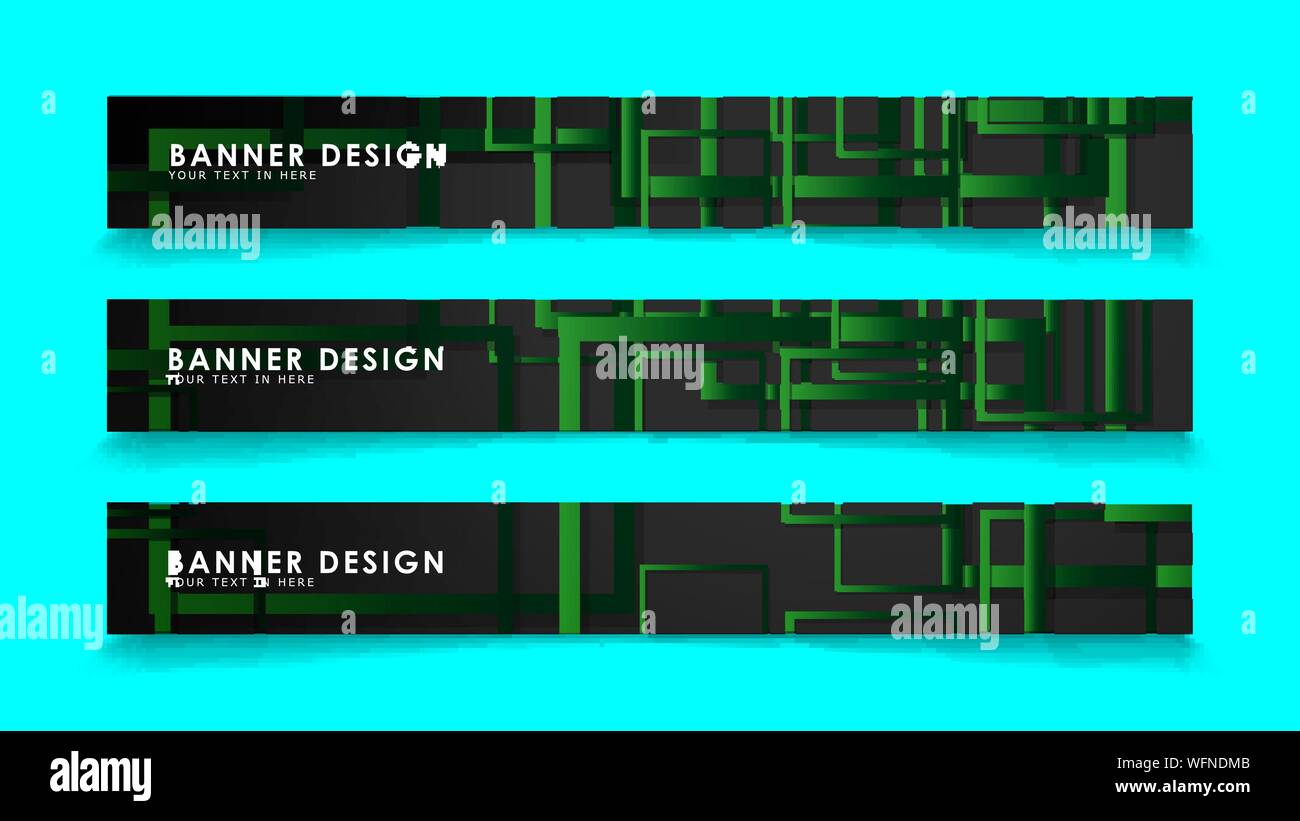 Abstract geometric and rectangular pattern banners with green gradients ...