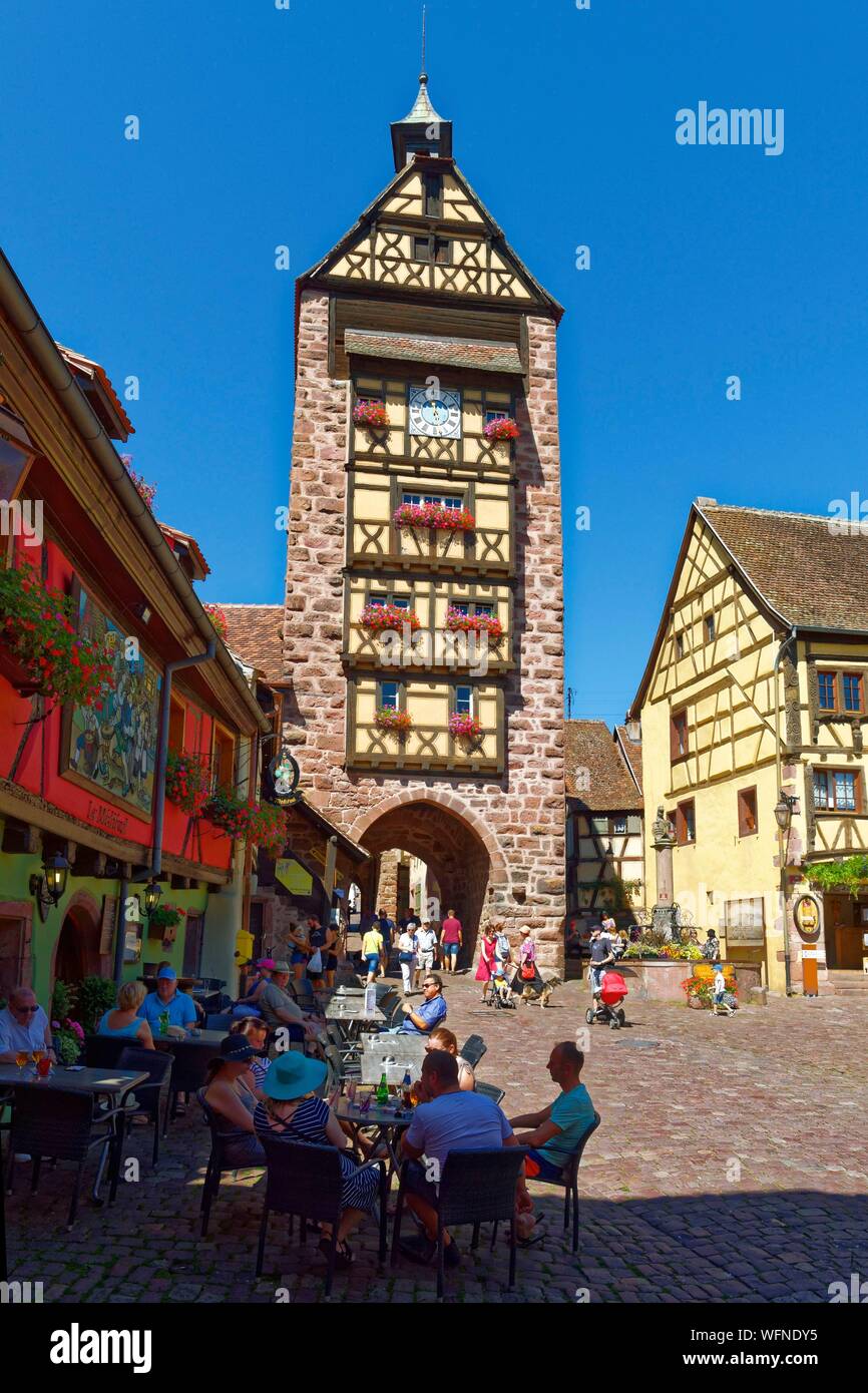 France, Haut Rhin, Alsace Wine Road, Riquewihr village, labelled Les ...