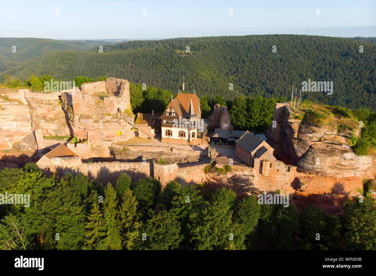 France, Bas Rhin, Saverne, Haut Barr castle dated 11th to 14th century ...