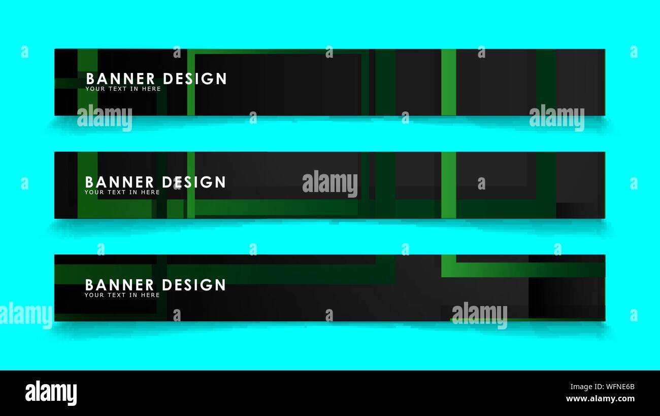 Abstract geometric and rectangular pattern banners with green gradients ...