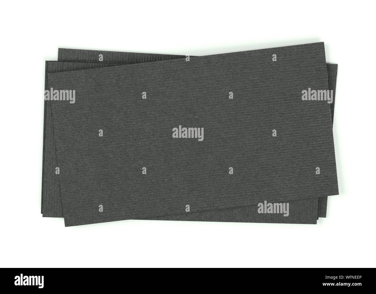 Mock up of black blank business cards fan stack. Identity design ...