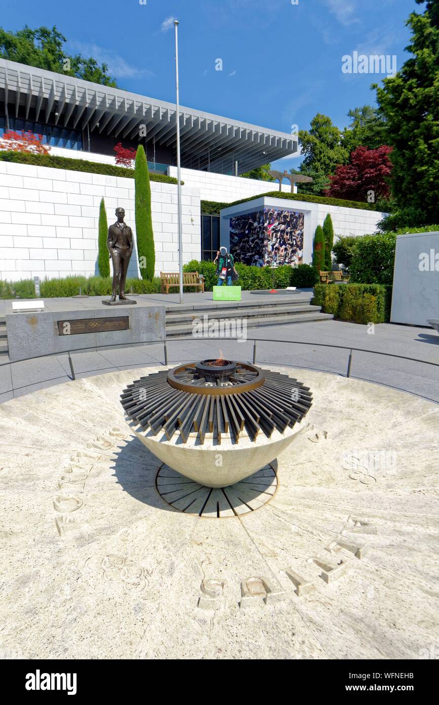 Switzerland, Canton of Vaud, Lausanne, Ouchy district, Olympic museum ...