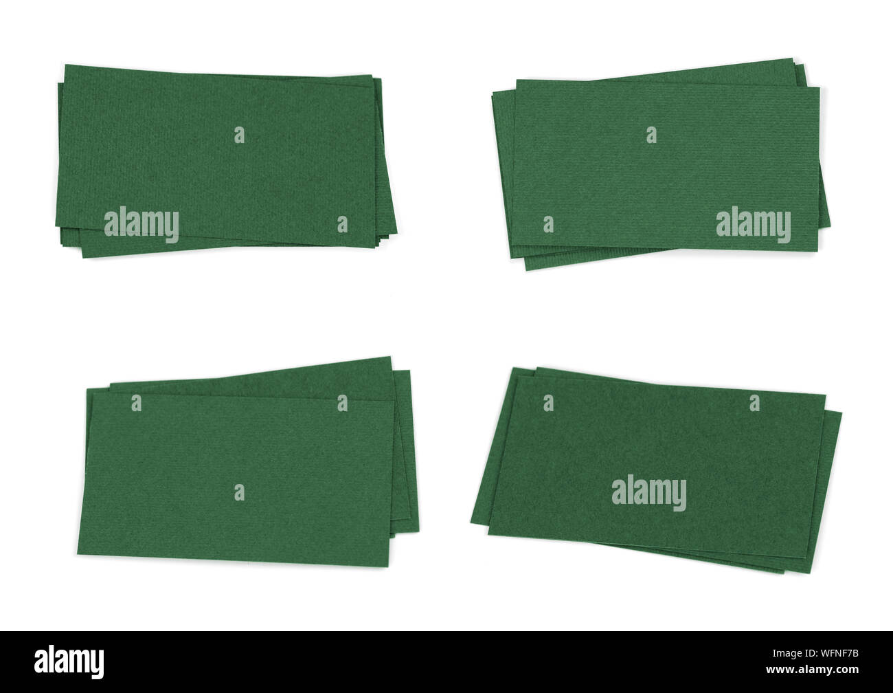 Mock up of black blank business cards fan stack. Identity design ...