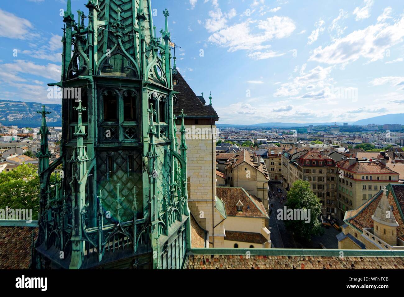 Switzerland, Geneva, Old Town, St. Pierre Cathedral built in the 13th ...