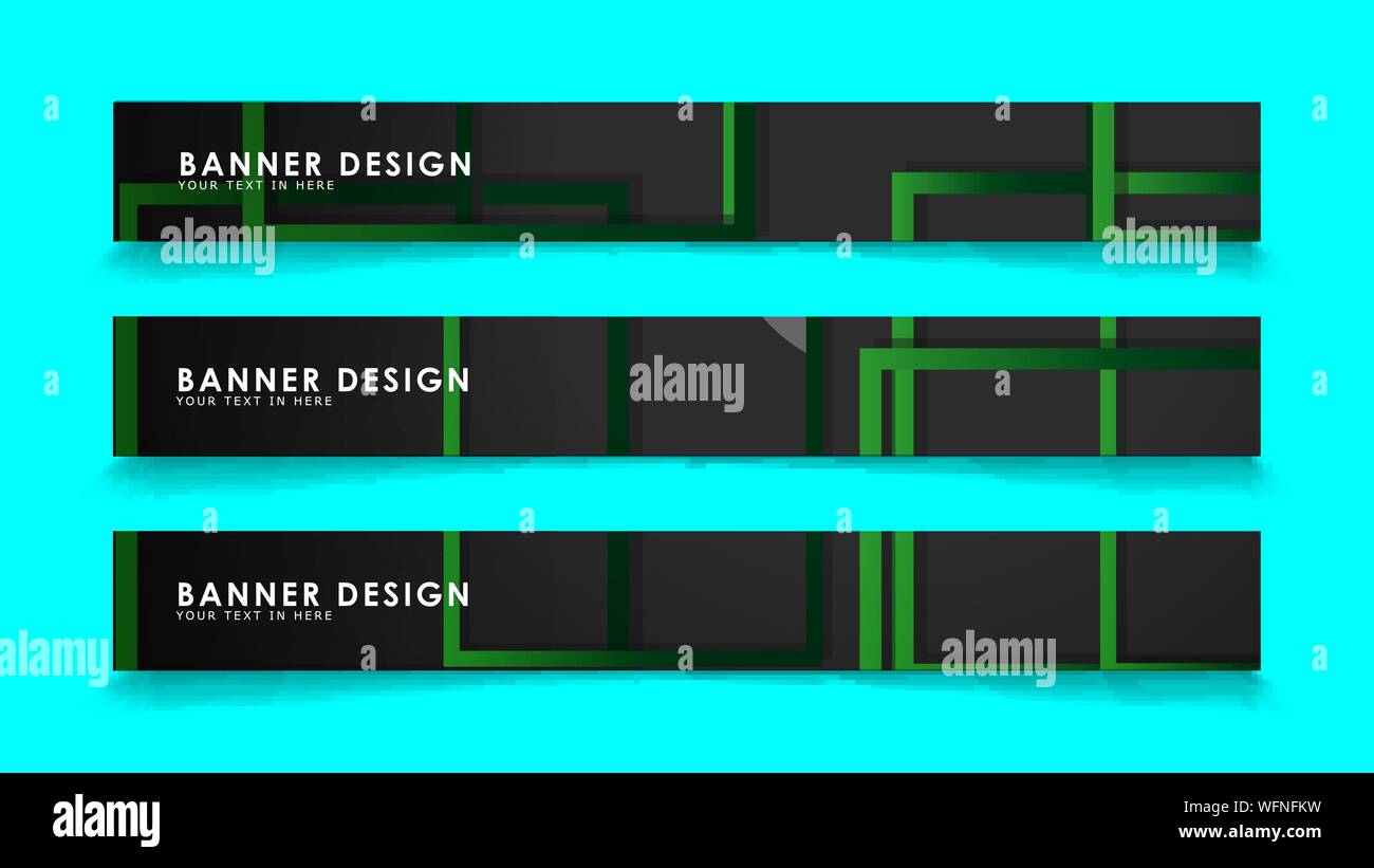 Abstract geometric and rectangular pattern banners with green gradients ...