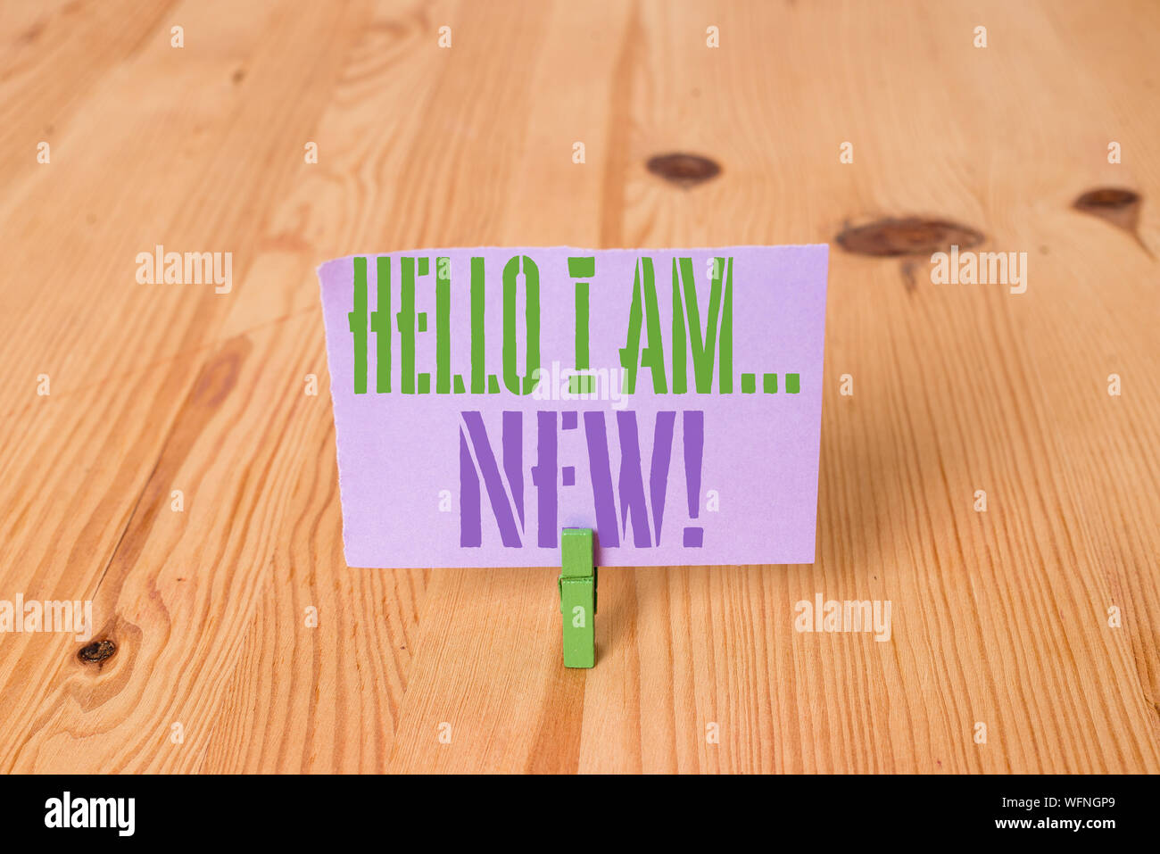 Writing note showing Hello I Am New. Business concept for used as ...