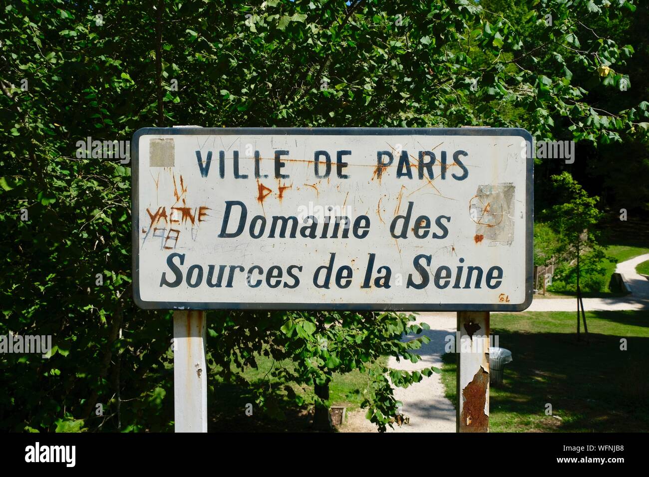 France, Cote d'Or, Source Seine, site of the sources of the Seine river ...
