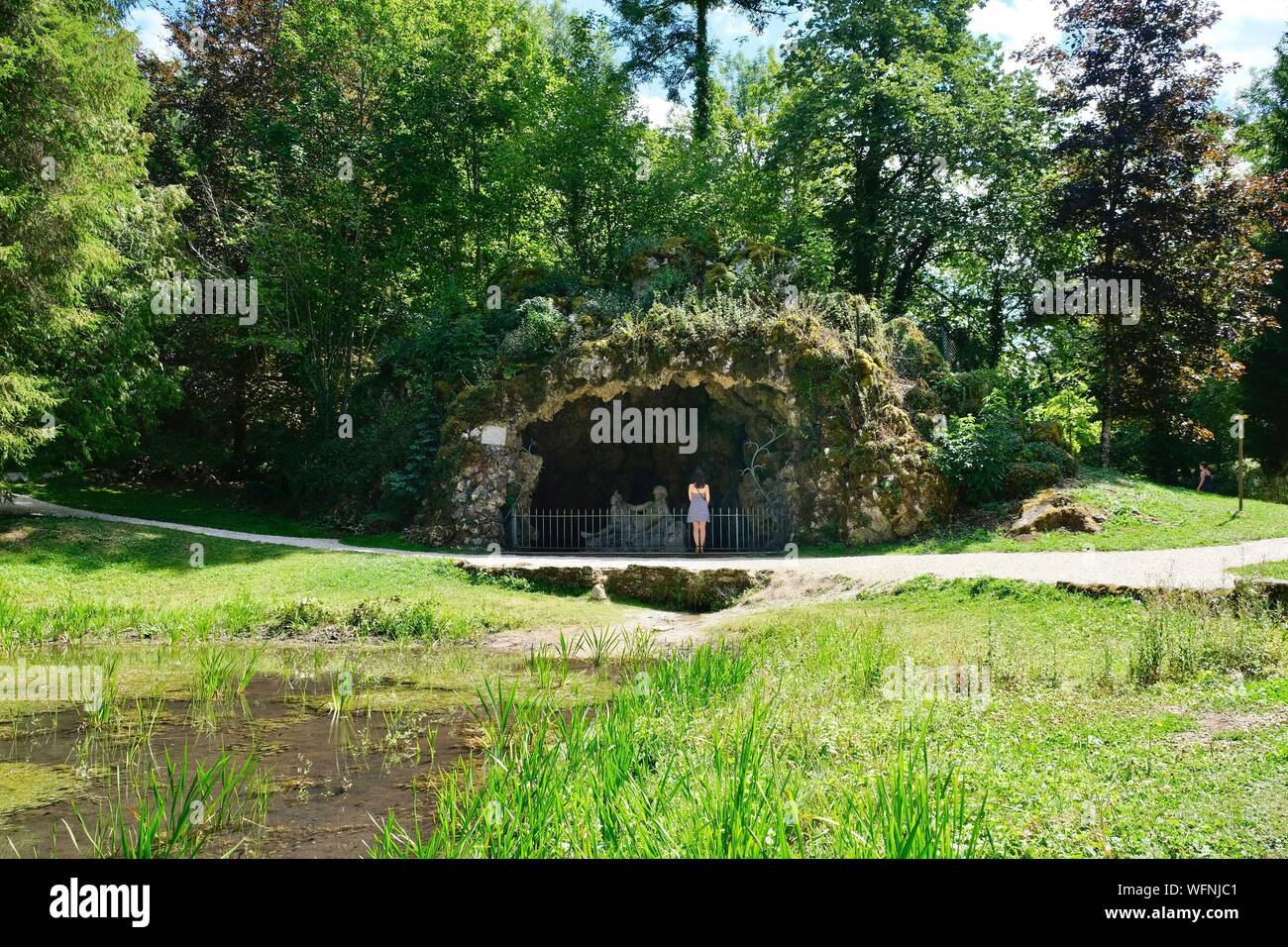 France, Cote d'Or, Source Seine, site of the sources of the Seine river ...