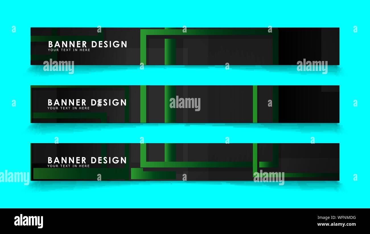 Abstract geometric and rectangular pattern banners with green gradients ...