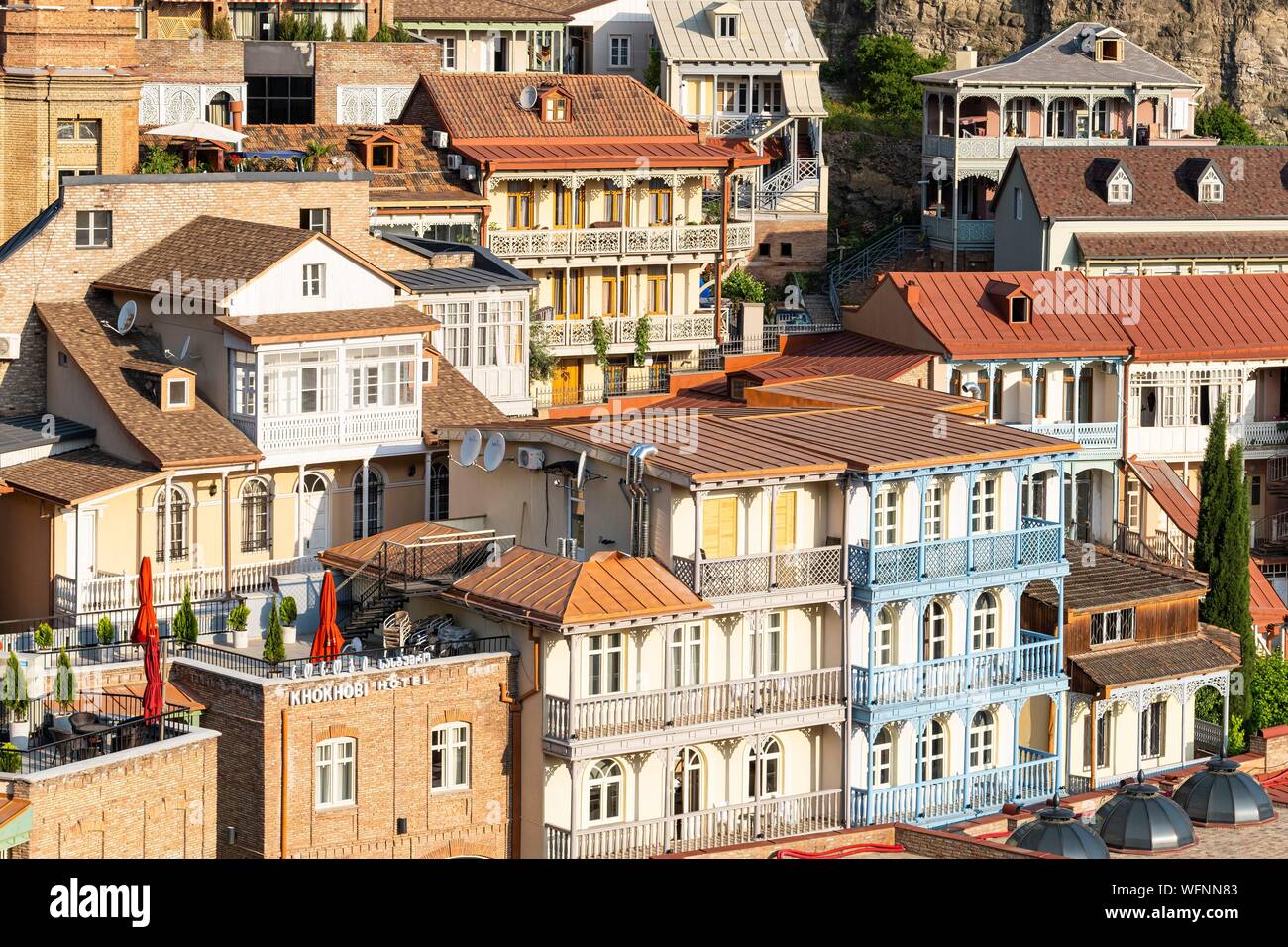 Georgia, Tbilisi, Old Tbilisi or Dzveli Kalaki, Abanotubani district or ...