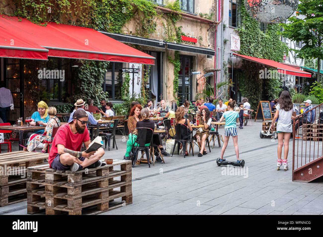 Georgia, Tbilisi, Chugureti district, La Fabrika is an alternative ...