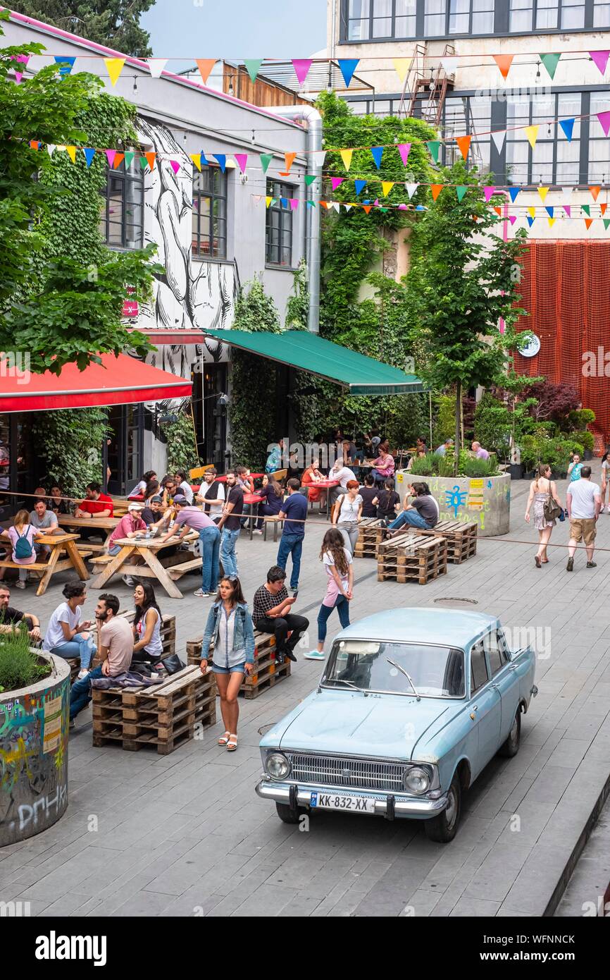 Georgia, Tbilisi, Chugureti district, La Fabrika is an alternative ...