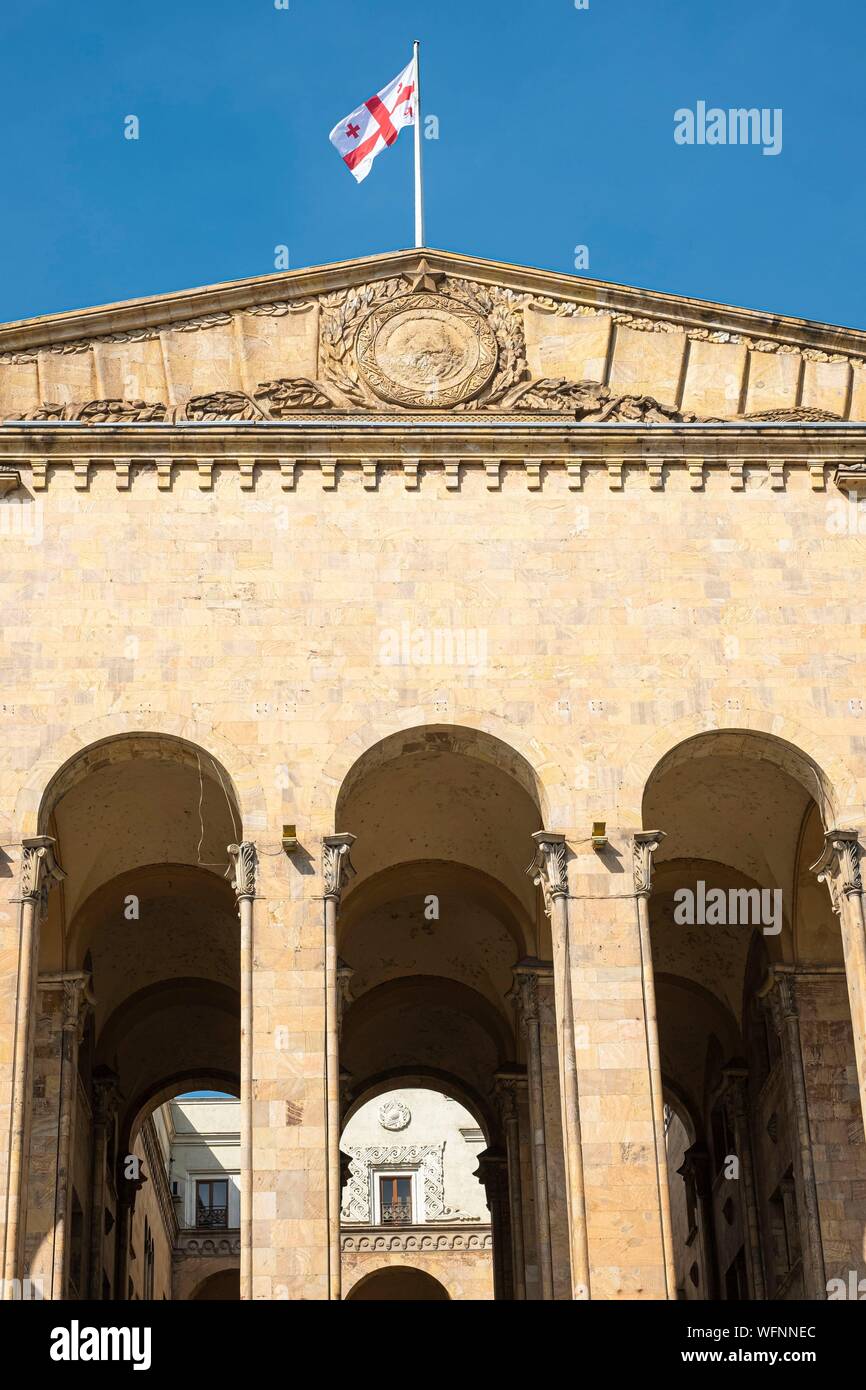 Georgia, Tbilisi, Rustaveli Avenue, Parliament of Georgia Stock Photo ...