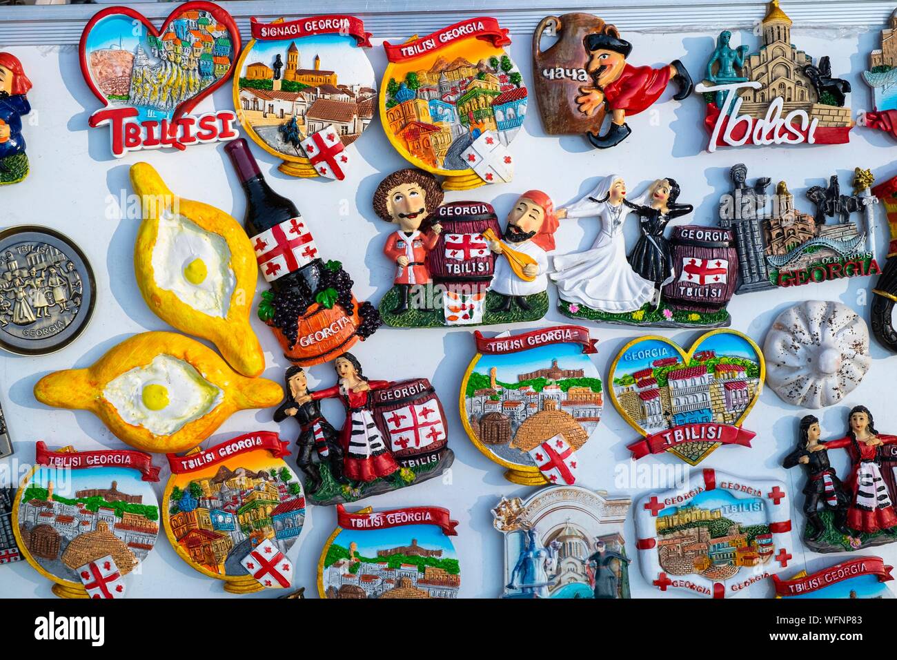 Georgia, Tbilisi, sale of magnets Stock Photo - Alamy
