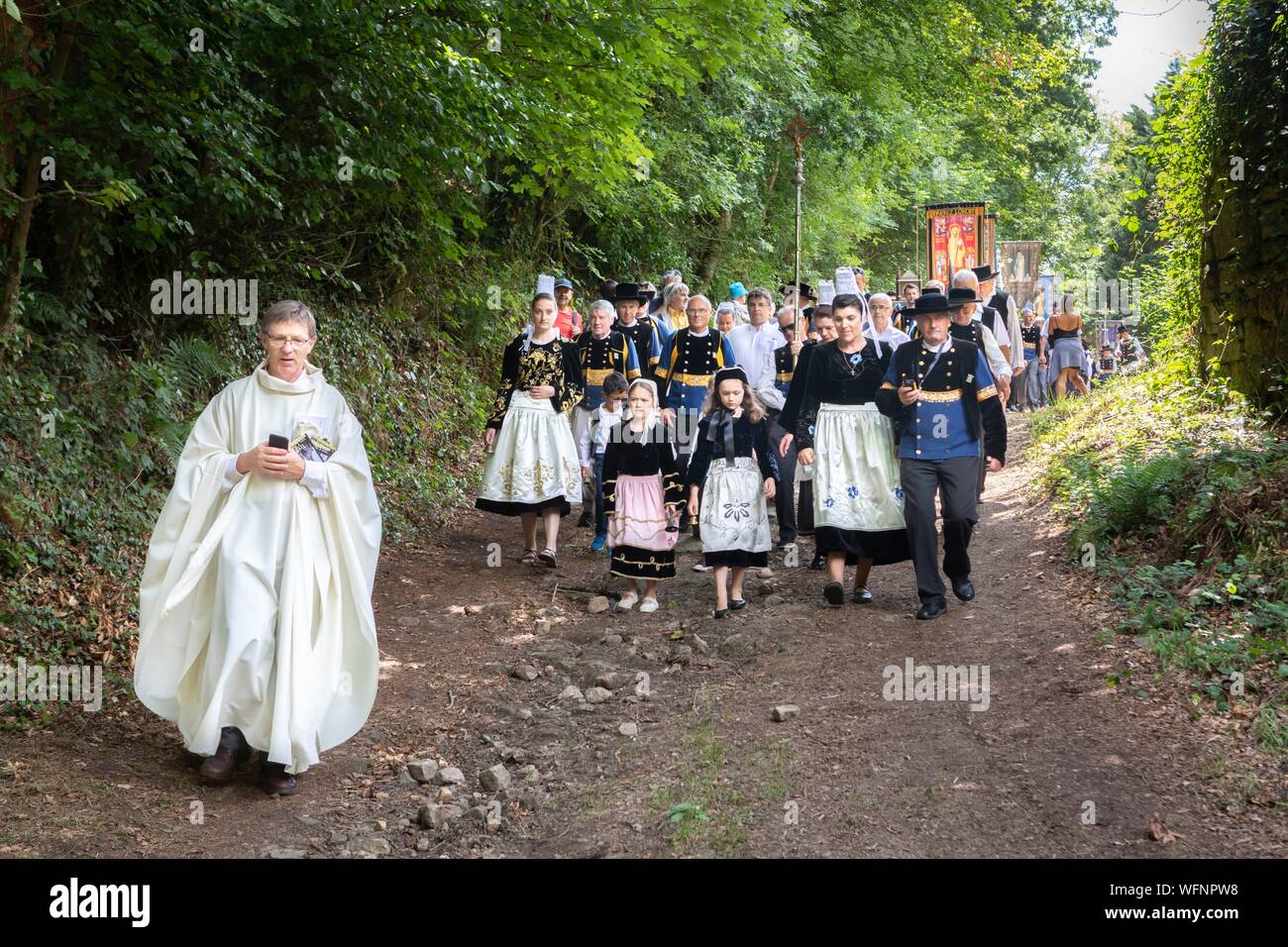 France, Finistere, Locronan, Huge Tromenie in Locronan one of the most ...