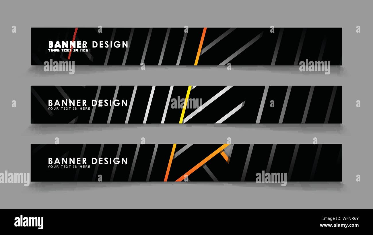 Abstract banner design with color gradient line style vectors Stock ...