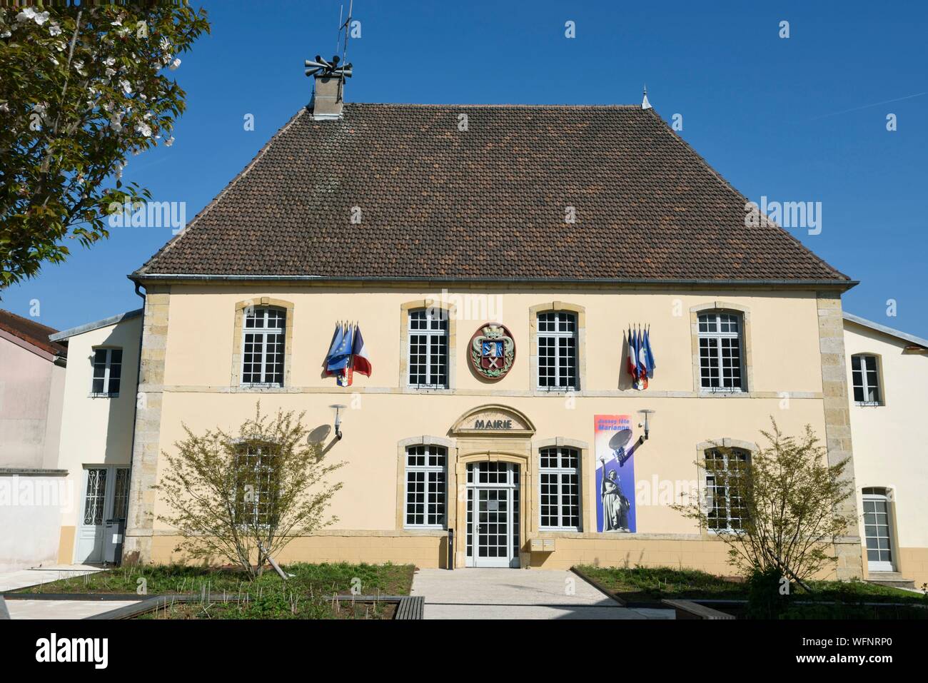 France, Haute Saone, Jussey, city Hall Stock Photo - Alamy