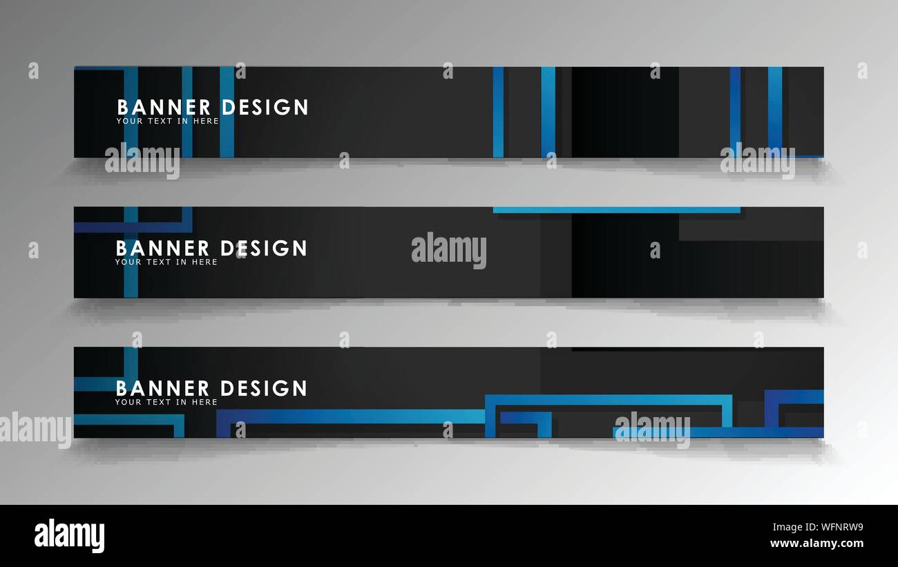 Abstract geometric and rectangular pattern banners with blue gradients ...