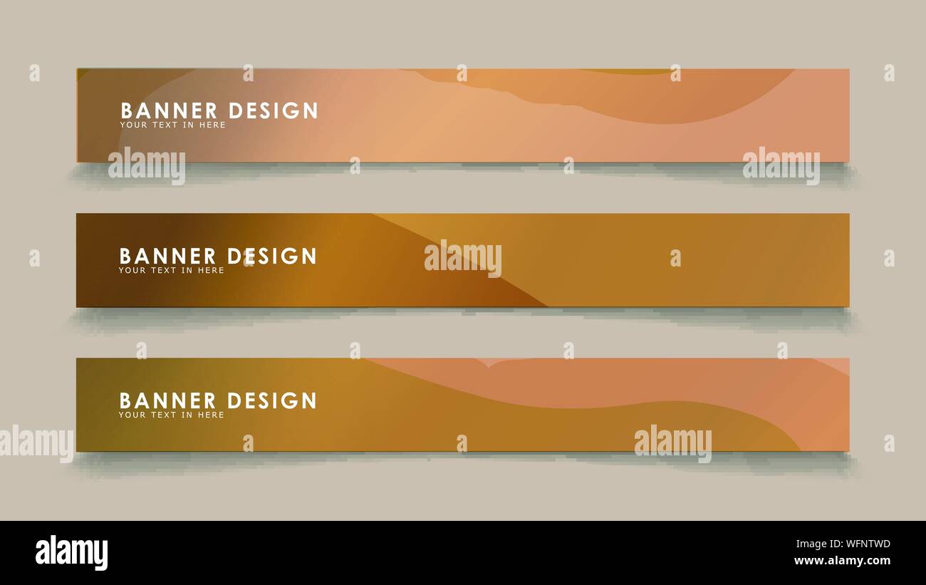 Design abstract banners with wave vectors and wood color gradients ...