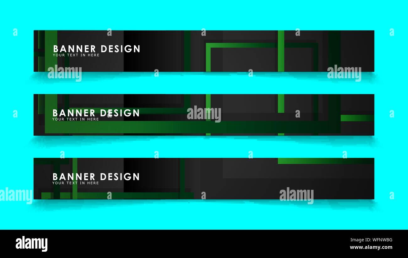 Abstract geometric and rectangular pattern banners with green gradients ...