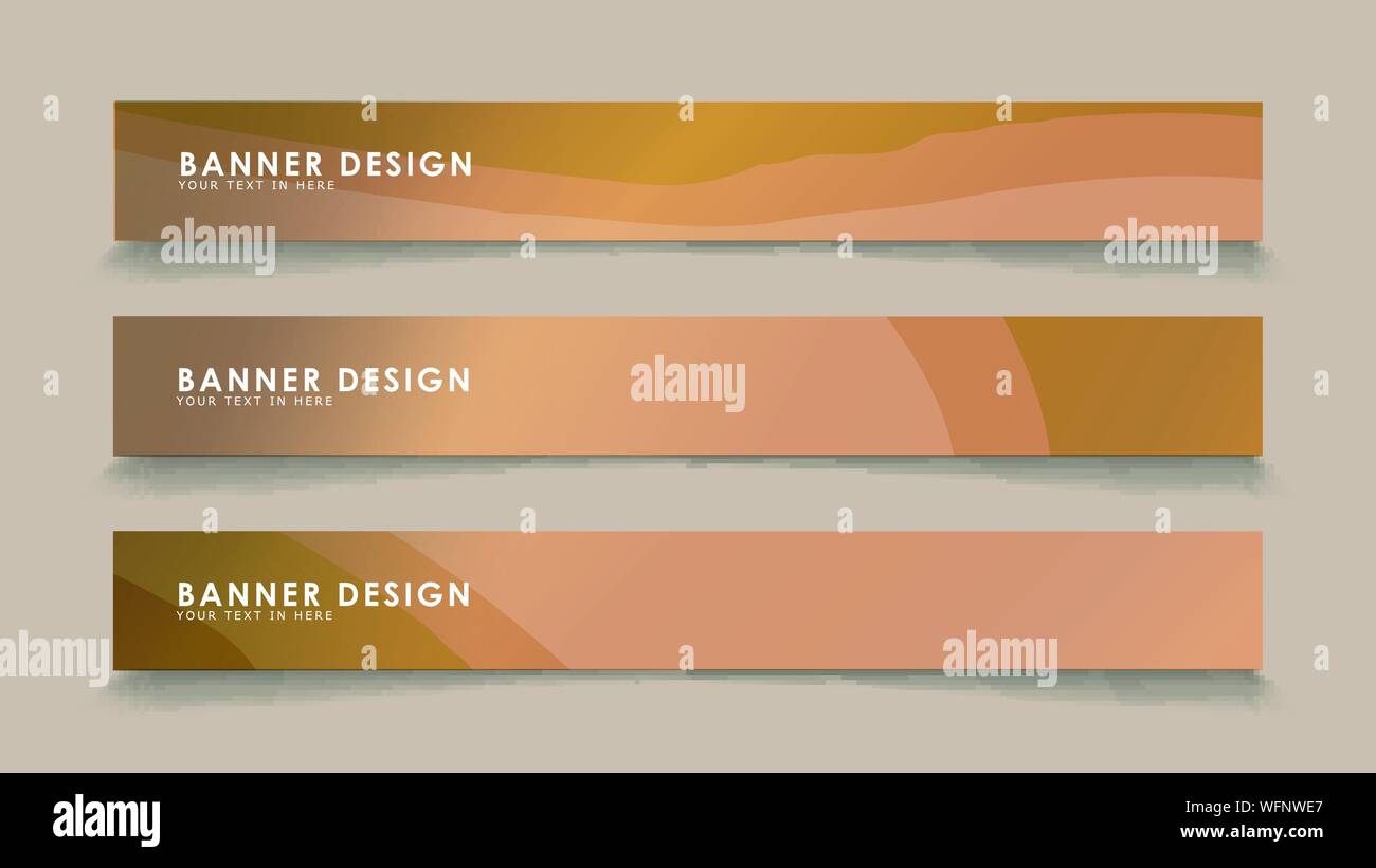 Design abstract banners with wave vectors and wood color gradients ...