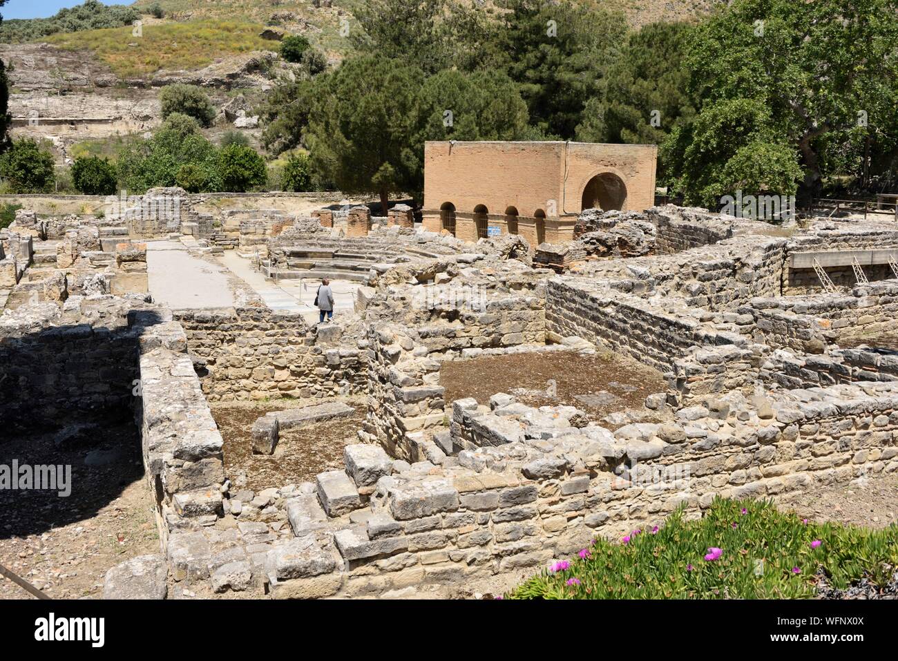 Greece, Crete, Gortyn, archeological site, the Odeon, relics Stock ...