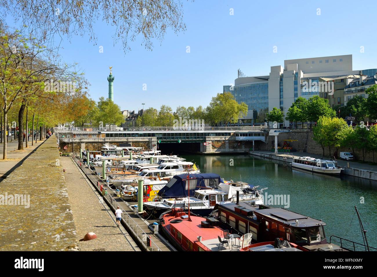 France, Paris, Bastille district, the Port of the Arsenal, Bastille ...
