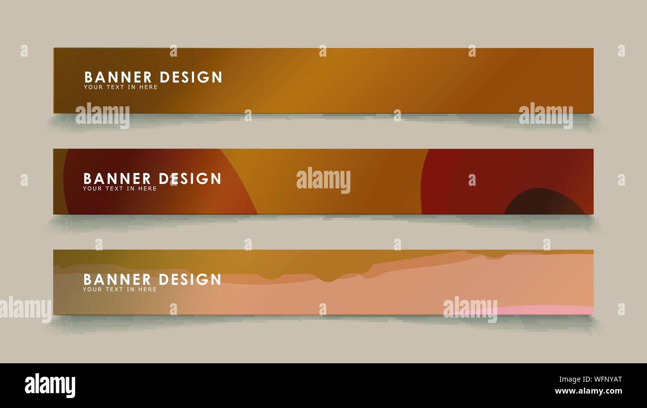 Design abstract banners with wave vectors and wood color gradients ...