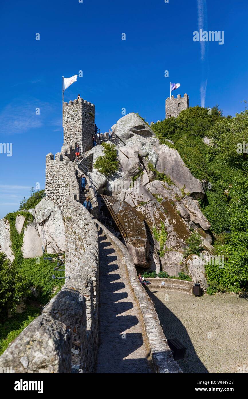 Portugal, Sintra, The castle of the Moors (Castelo dos Mouros Stock ...