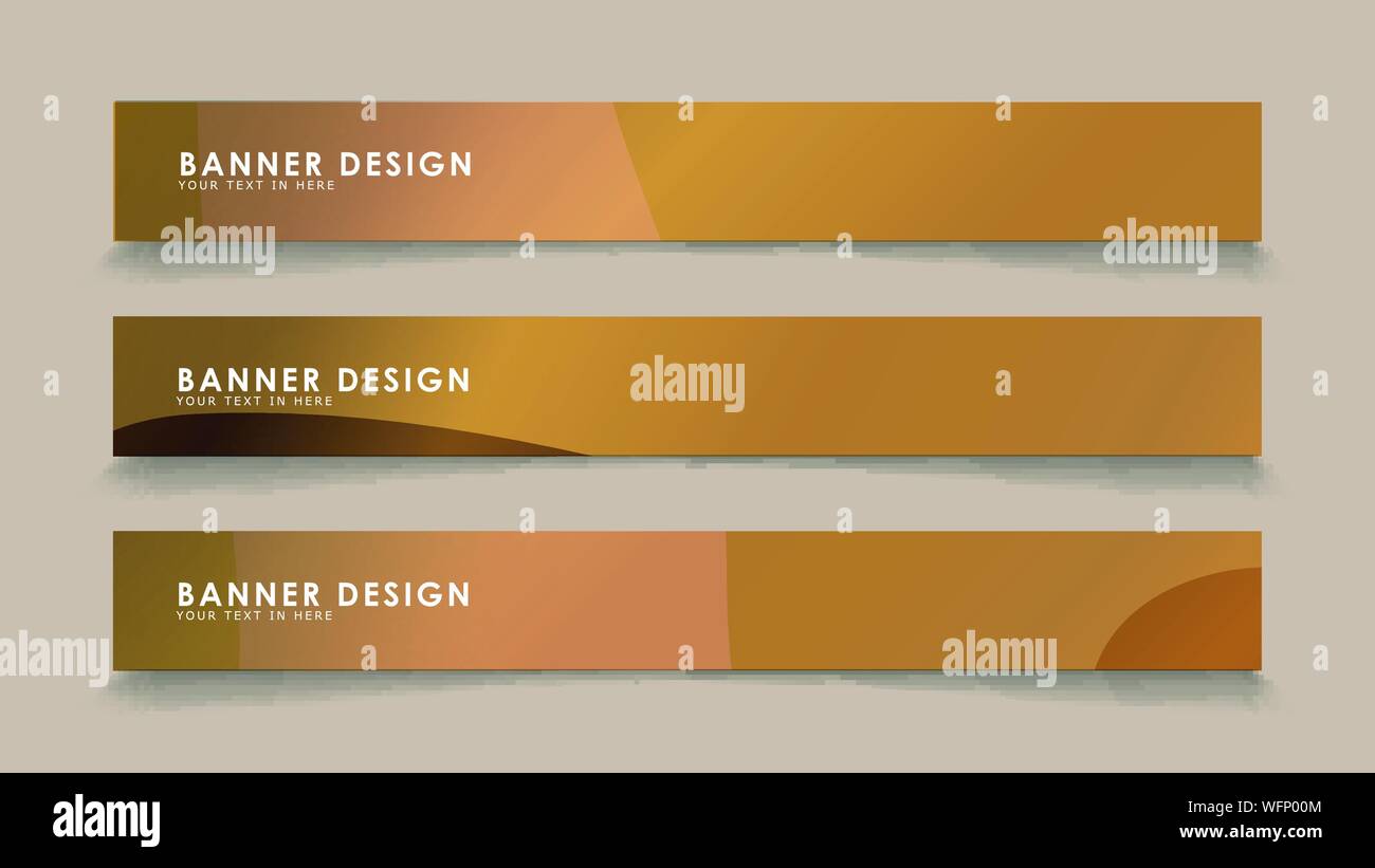 Design abstract banners with wave vectors and wood color gradients ...