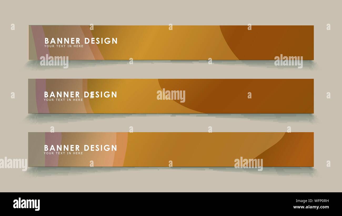 Design abstract banners with wave vectors and wood color gradients ...