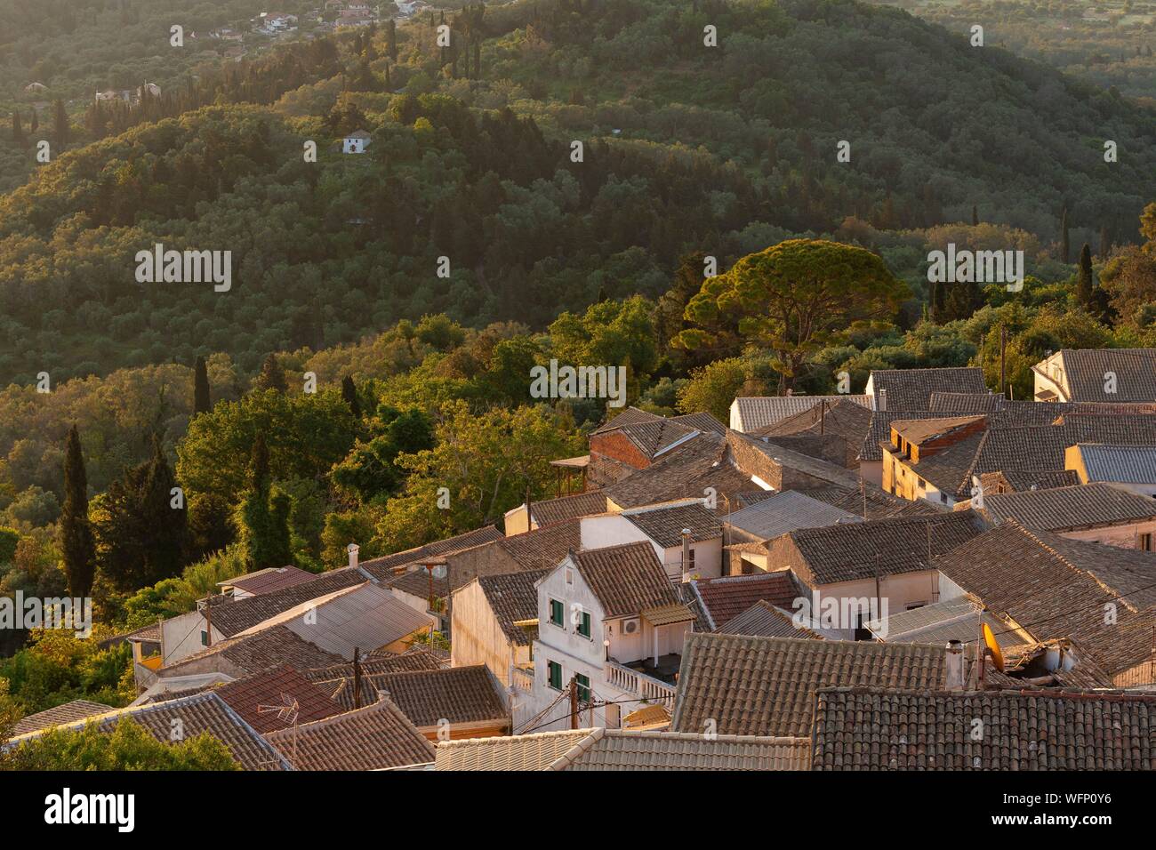 Greece, Ionian Islands, Corfu, the village of Chlomos Stock Photo - Alamy
